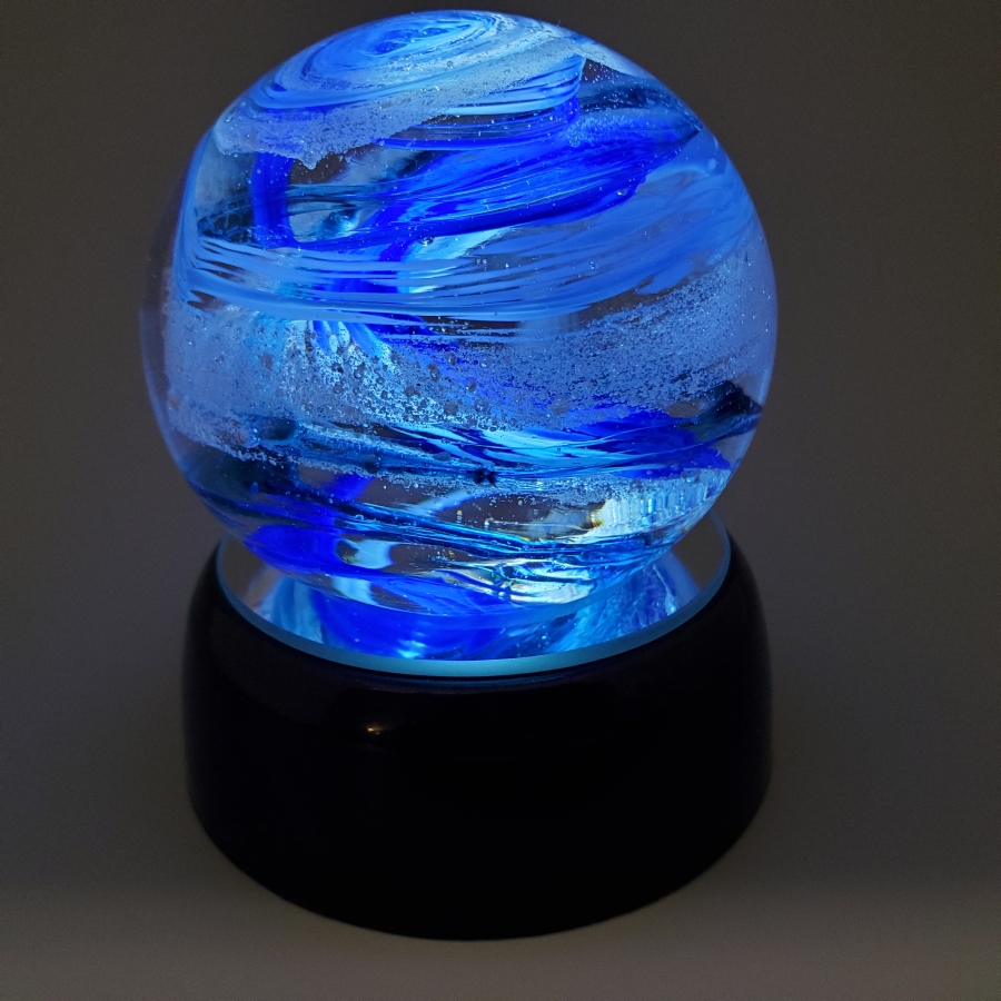 Blue Water Paperweight | Terrapin Glassblowing Studio