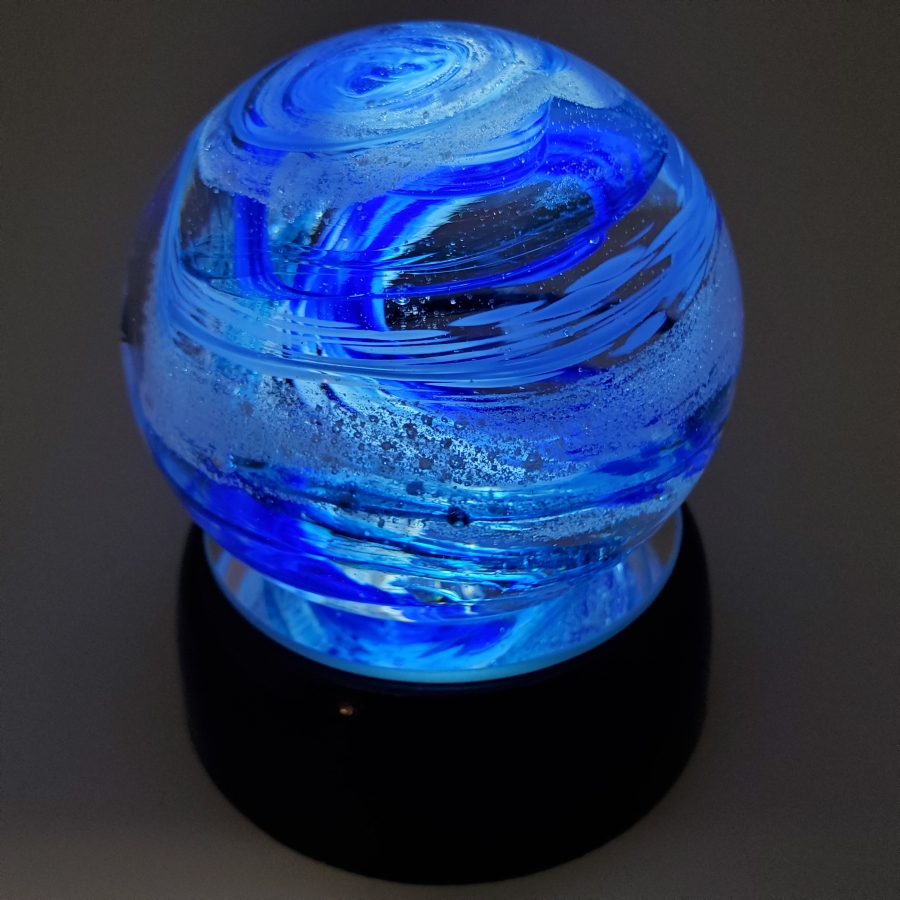 Blue Water Paperweight | Terrapin Glassblowing Studio