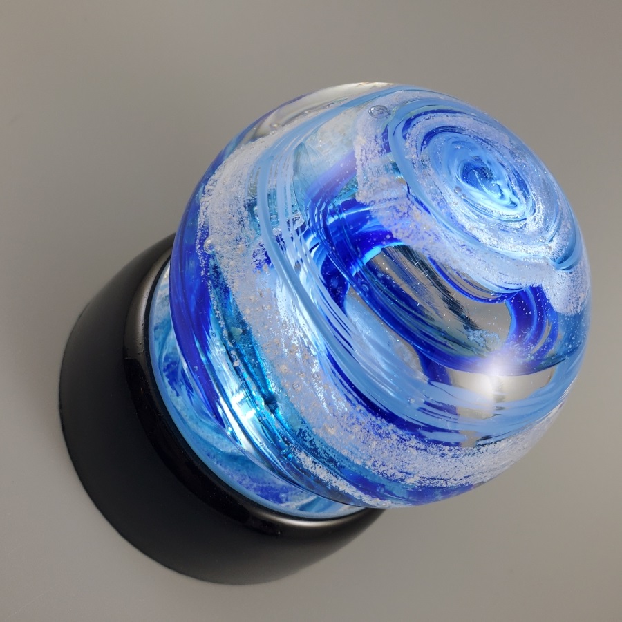 Blue Water Paperweight | Terrapin Glassblowing Studio