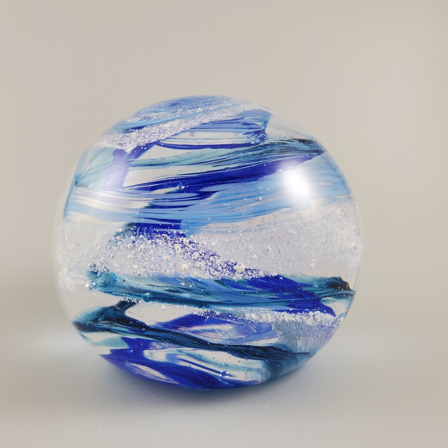 Blue Water Paperweight | Terrapin Glassblowing Studio